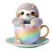 Cute Sloth Clipart, Sloth in a Cup PNG, Baby Sloth Instant Download ...