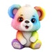 Teddy Bear Clipart, Cute Rainbow Teddy PNG Instant Download ...