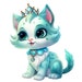 Princess Cat Clipart, Royal Cat PNG Digital Download, Aqua Princess ...