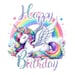 Unicorn Birthday Clipart, Girls Birthday PNG, Rainbow Glitter Unicorn ...