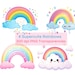 Cute Rainbow Bundle Clipart, Pink Pastel Rainbow PNG, Rainbow Dow ...