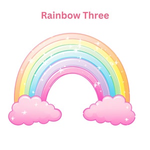Cute Rainbow Bundle Clipart, Pink Pastel Rainbow PNG, Rainbow Dow ...