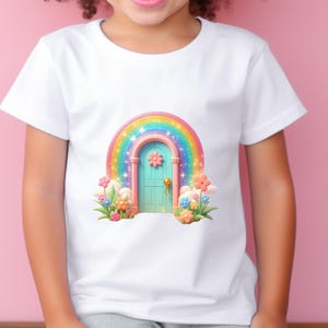 Fairy Door, Cute Rainbow Fairy Door Clipart, Fairy Tale House Instant ...