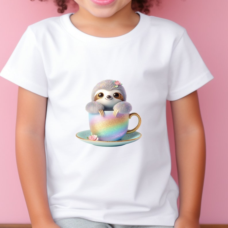 Cute Sloth Clipart, Sloth in a Cup PNG, Baby Sloth Instant Download ...