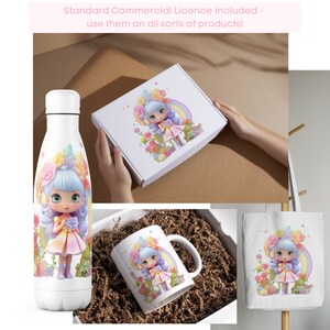 Cute Princess Clipart, Pastel Rainbow Princess PNG, Digital Download ...