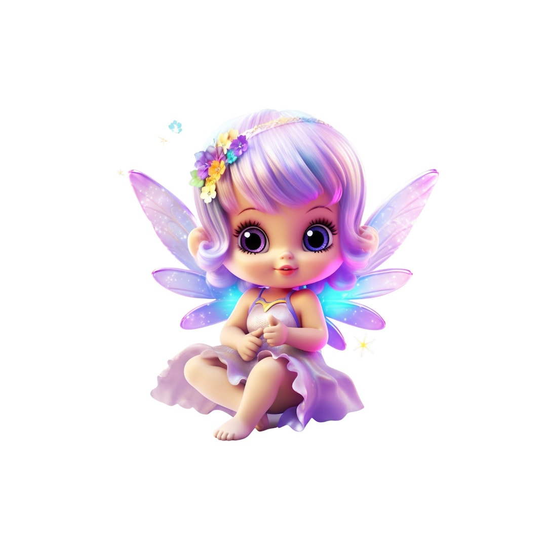 Baby Fairy PNG and Jpeg Graphic, Fairy Digital Download, Cute Fairy ...
