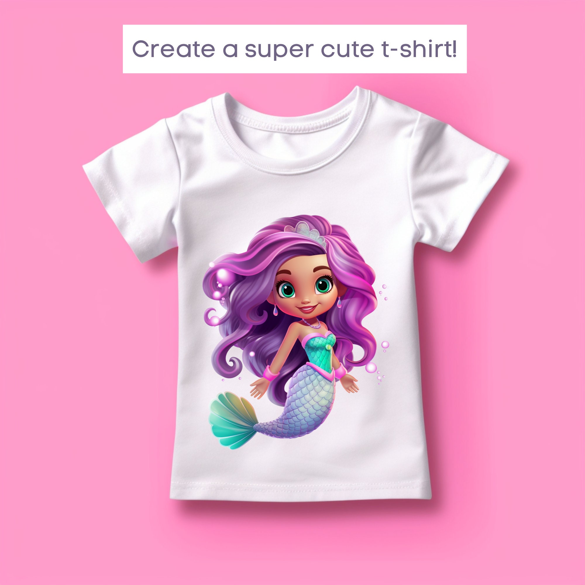 Cute Mermaid Clipart PNG, Mermaid Princess Instant Download ...