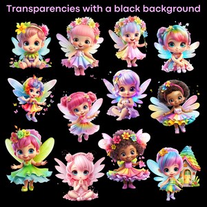 Cute Baby Fairies Clipart Bundle, Twelve Fairies PNG Bundle ...
