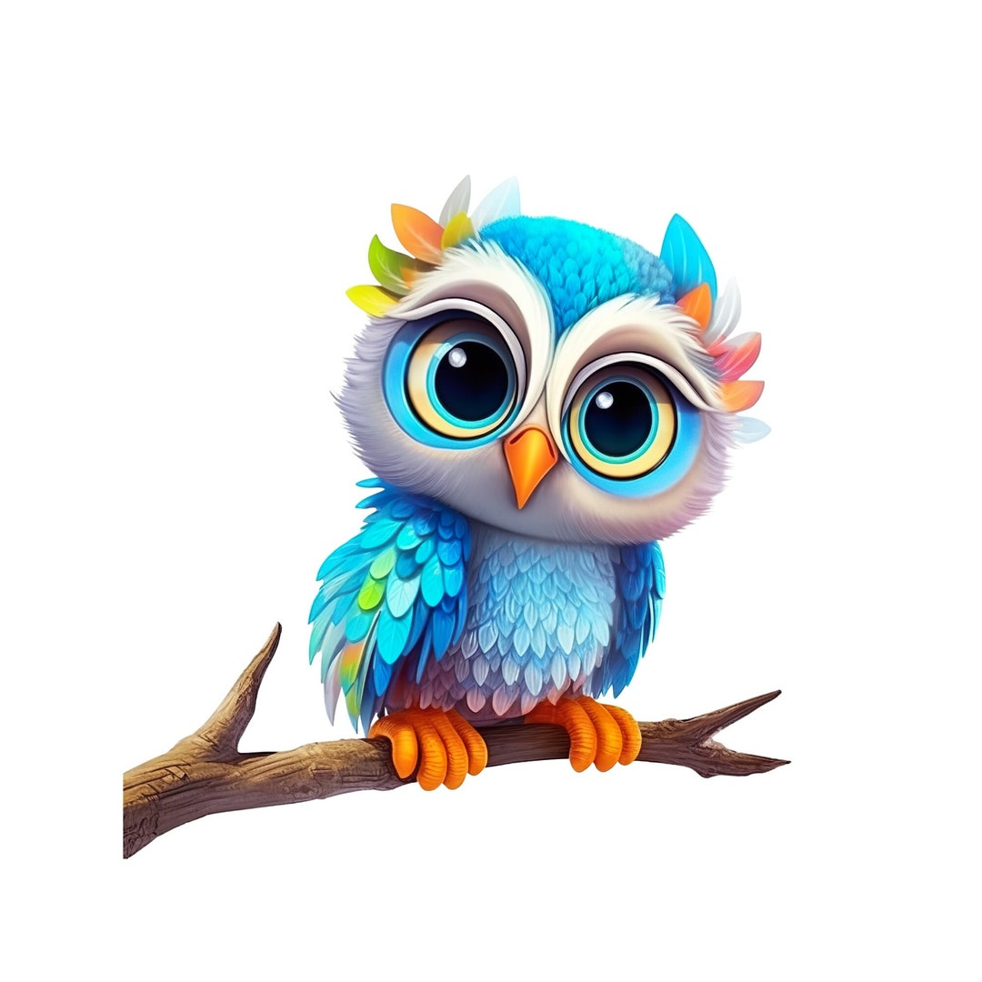 Owl, Cute Owl Clipart, Transparent Owl Digital Download, Cute Owl PNG JPEG, Girls Owl Printable ...