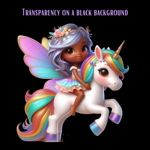 Magical Unicorn, Cute Fairy Clipart, Unicorn PNG Instant Download ...