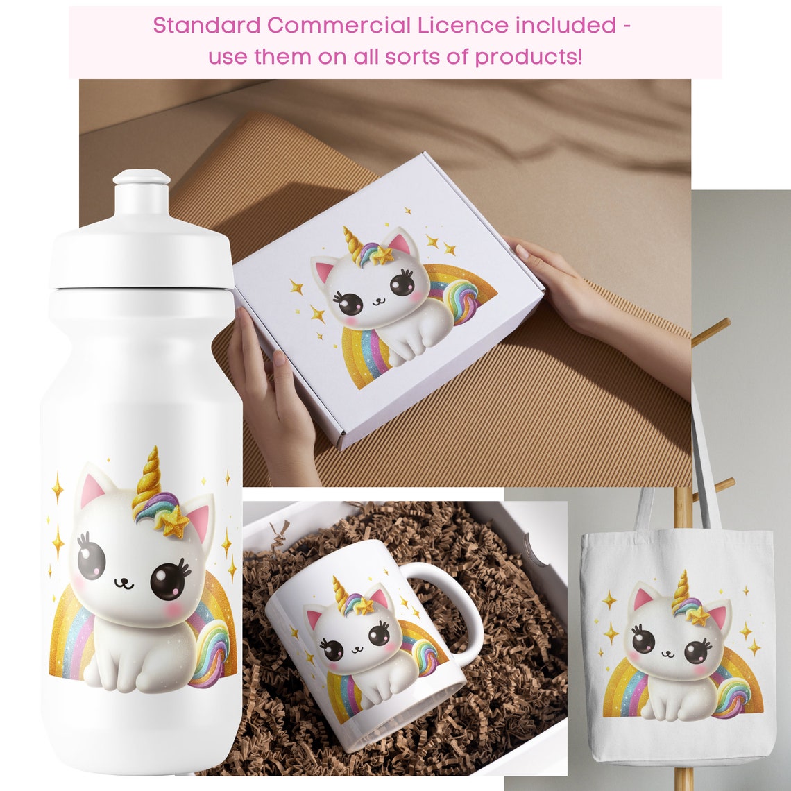 Caticorn, Cute Kawaii Chibi Caticorn Clipart PNG, Instant Download ...