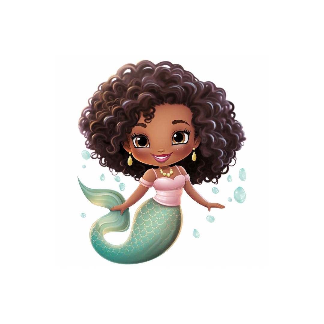 Mermaid Clipart, African Mermaid, Black Mermaid PNG, Transparent ...