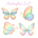 Cute Butterfly Clipart, Pastel Rainbow Butterfly PNG Bundle ...