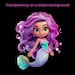 Cute Mermaid Clipart PNG, Mermaid Princess Instant Download ...