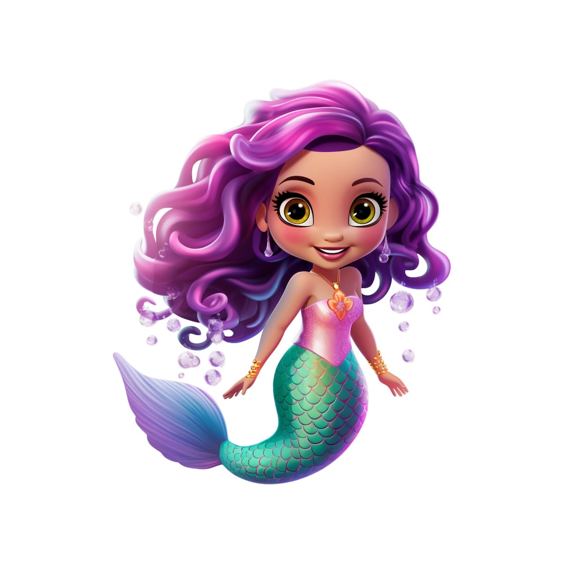 Cute Mermaid Clipart PNG Mermaid Instant Download - Etsy