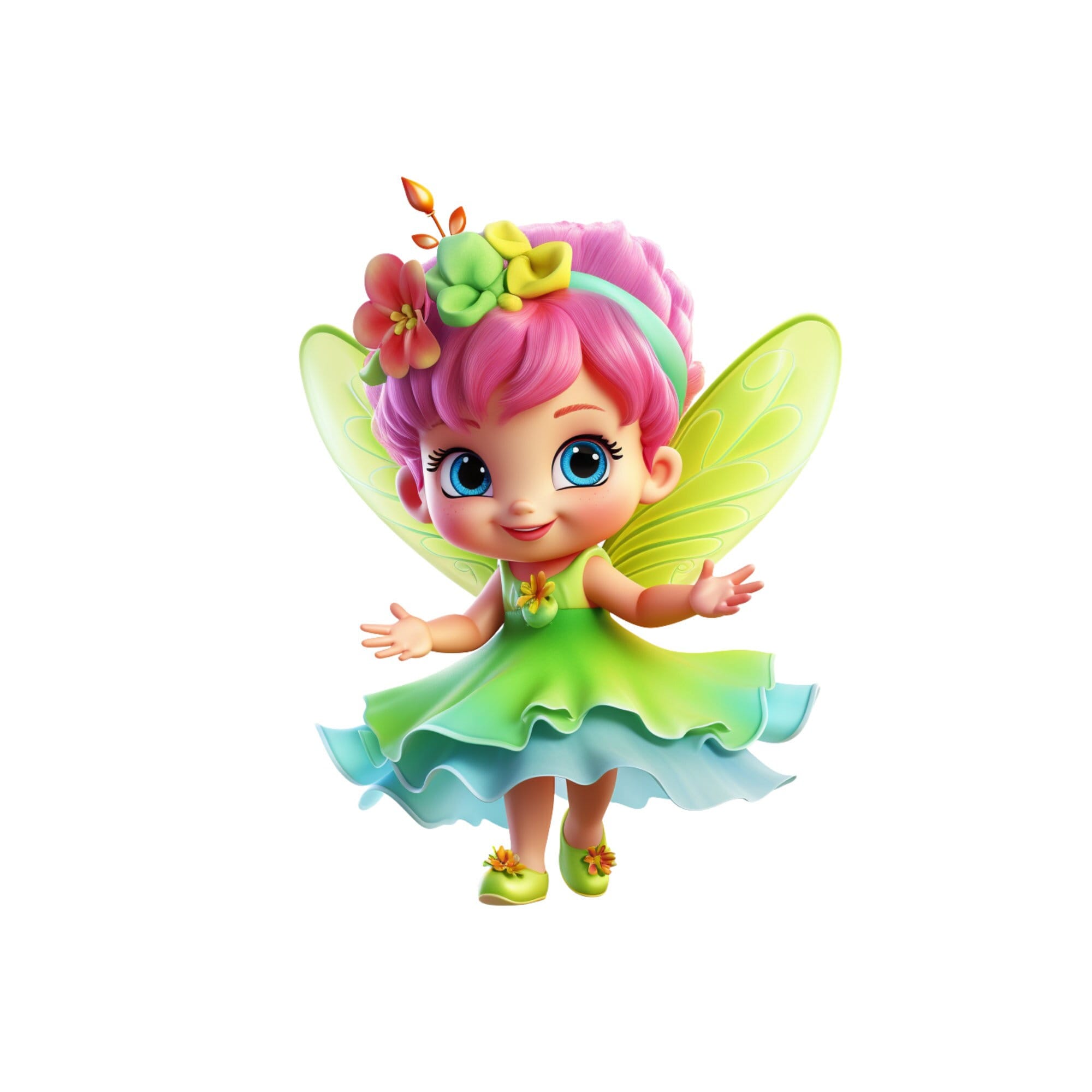 Cute Fairy Clipart, Cute Garden Fairy PNG, Toddler Fairy Instant ...
