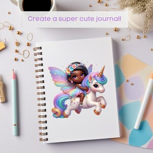 Cute Fairy and Unicorn Clipart, Fairy PNG Instant Download Transparency ...