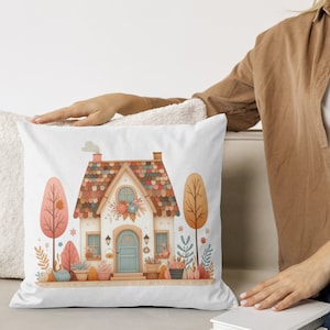 Cute House Clipart, Patchwork Cottages PNG, Transparent Digital ...