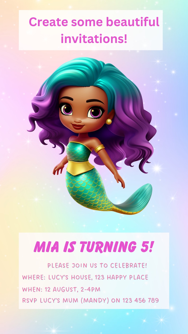 Cute Mermaid Clipart Mermaid PNG Instant Download - Etsy