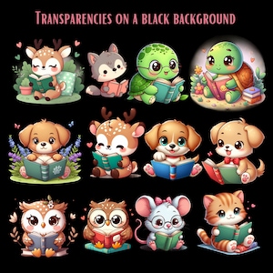 Teachers Clipart Bundle, Animals Reading, Back to School Clipart Bundle ...