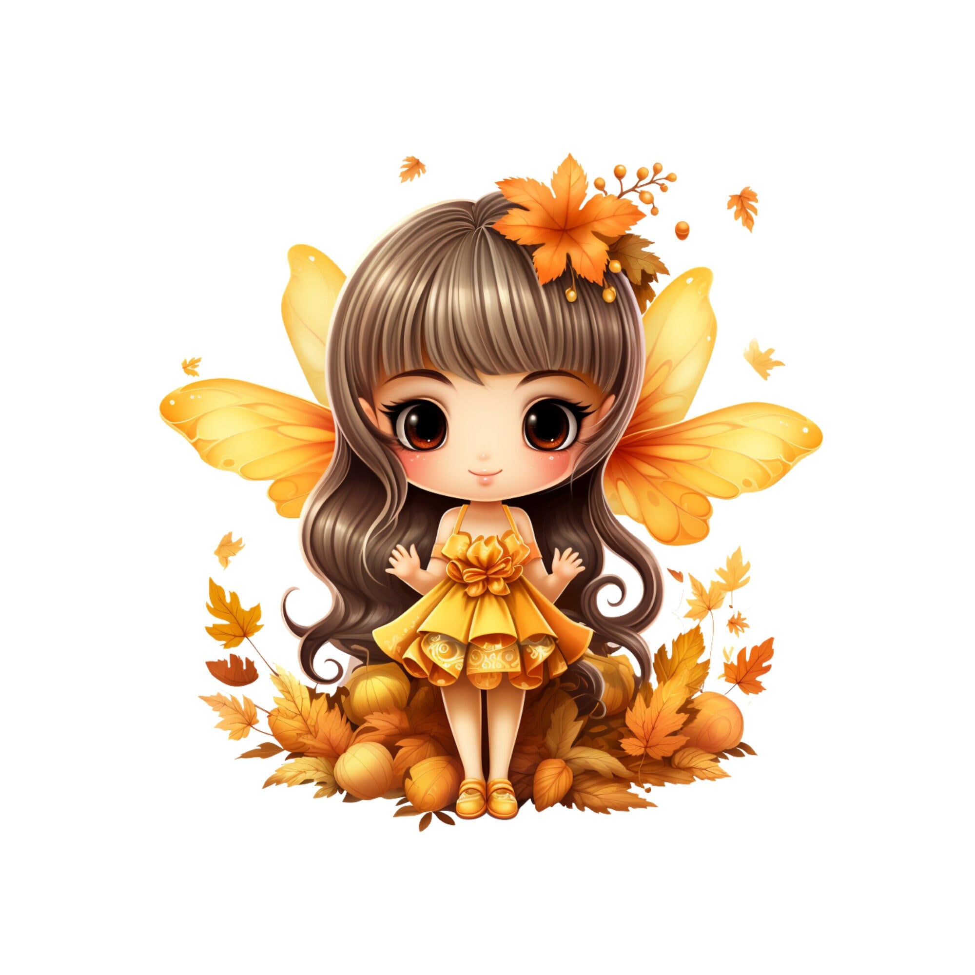 Cute Fairy Clipart Autumn Fairy PNG Cute Kawaii Chibi Fairy - Etsy ...