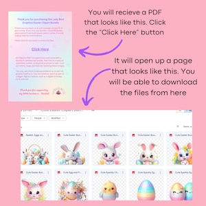 Cute Easter Clipart Bundle, Large Bundle PNG Easter Bunny ...