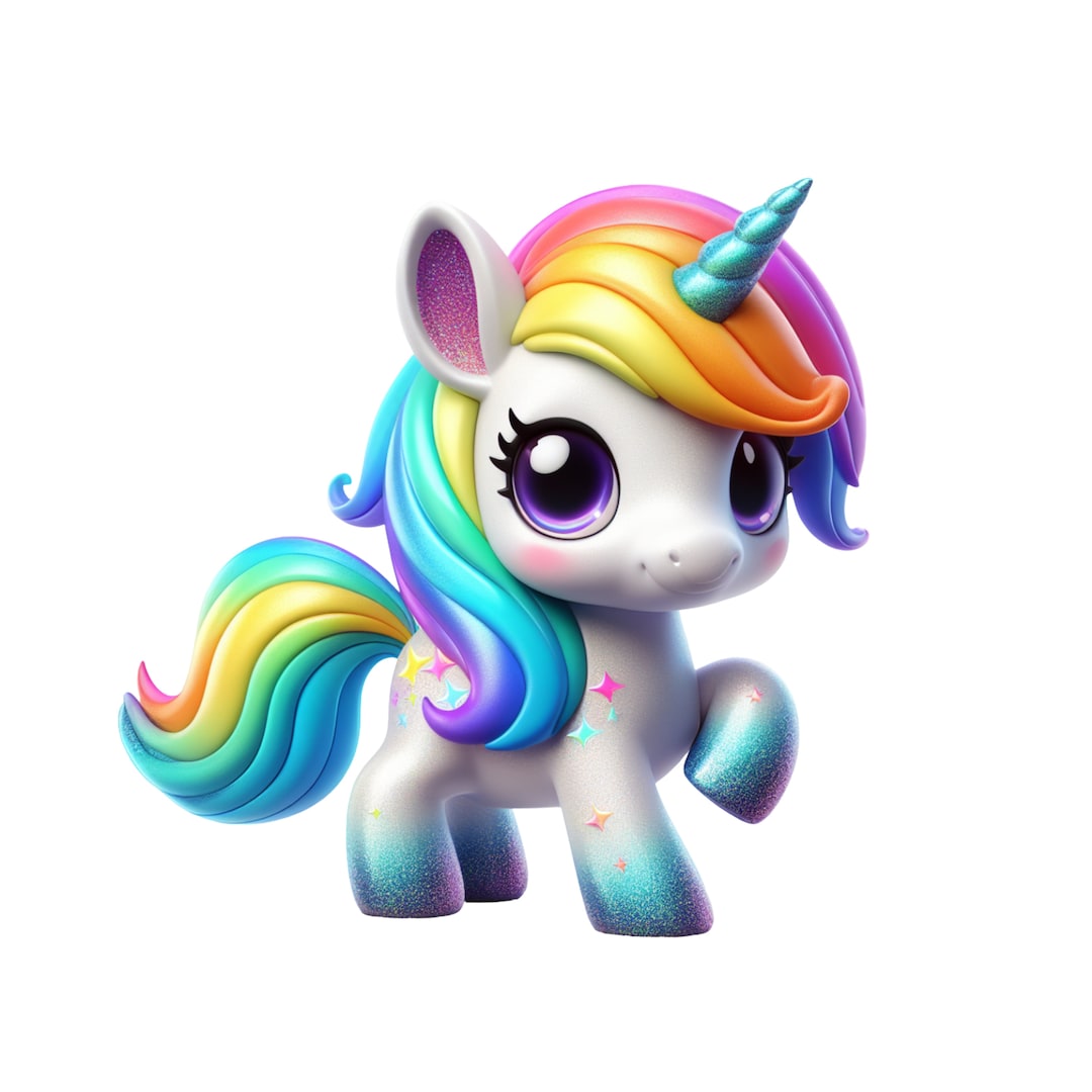 Rainbow Unicorn Clipart, Cute Unicorn PNG, Unicorn Digital Download ...