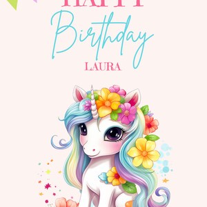 Unicorn Clipart, Cute Flower Unicorn PNG With Rainbow Hair, Floral ...