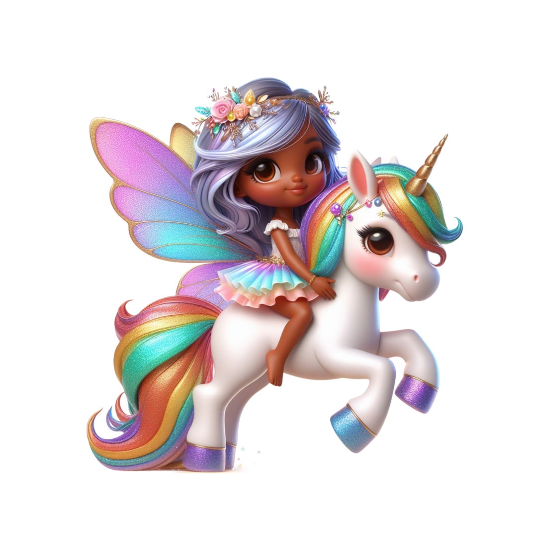 Magical Unicorn, Cute Fairy Clipart, Unicorn PNG Instant Download ...