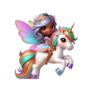 Magical Unicorn, Cute Fairy Clipart, Unicorn PNG Instant Download ...