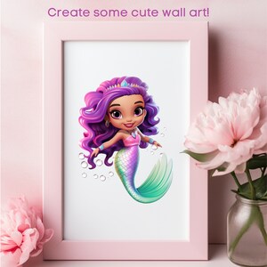 Cute Mermaid PNG Clipart, Mermaid Princess Instant Download ...