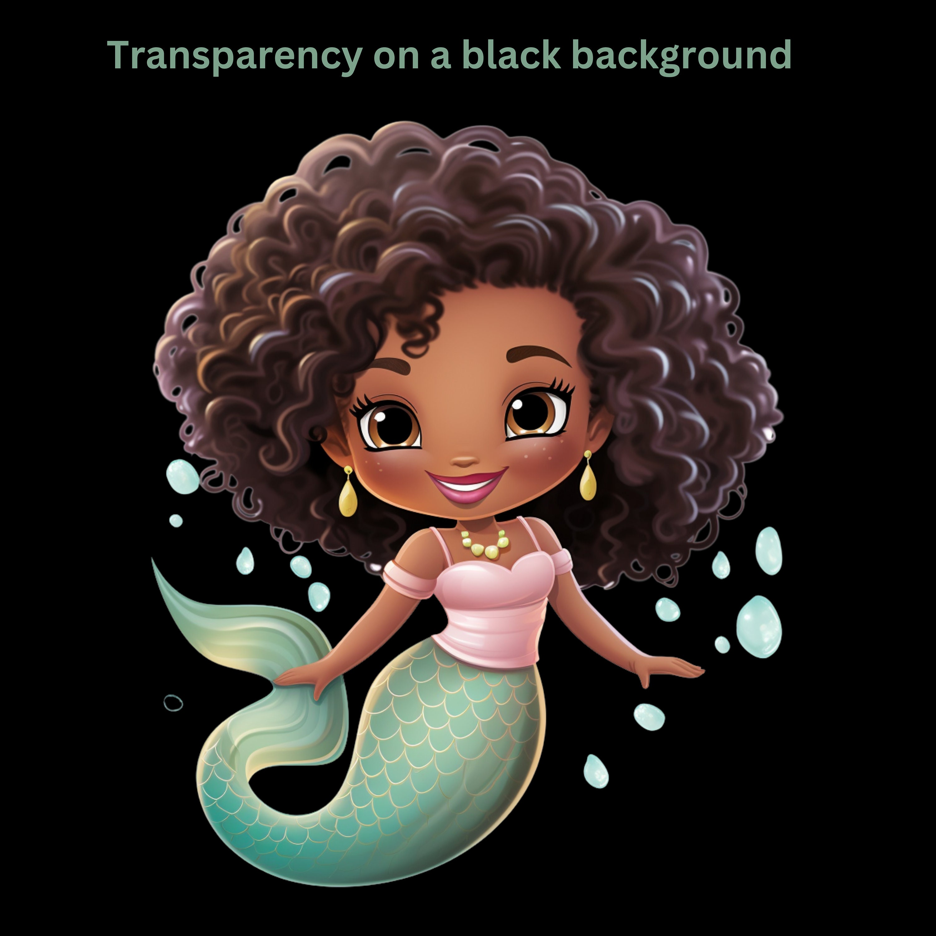 Mermaid Clipart African Mermaid Black Mermaid PNG - Etsy