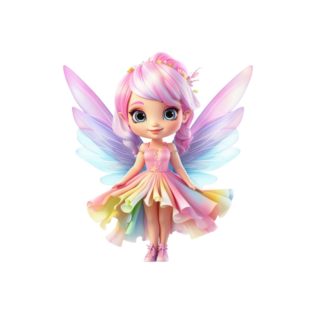 Cute Fairy Clipart, Pink Fairy PNG Instant Download, Cute Pastel Fairy ...