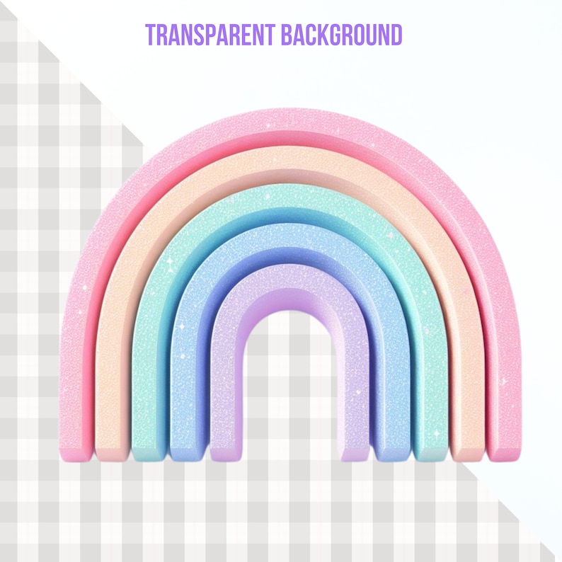 Pastel Rainbow Clipart: Glitter Sparkle PNG (digital Download) - Etsy