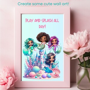 Cute Mermaids Clipart Bundle, Large Mermaid PNG Bundle Transparencies ...