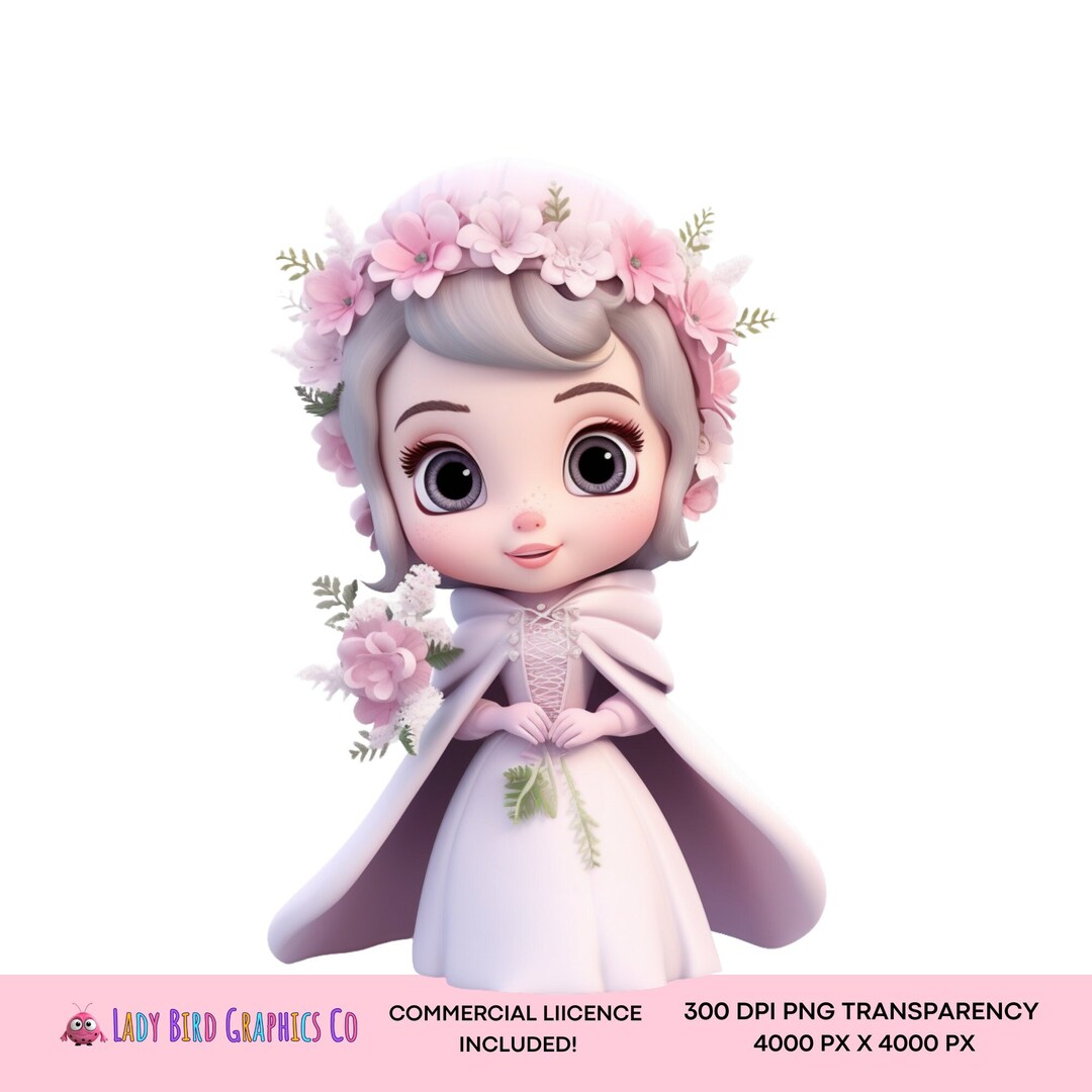 Cute Winter Princess PNG, Pastel Princess Clipart, Cute Princess ...