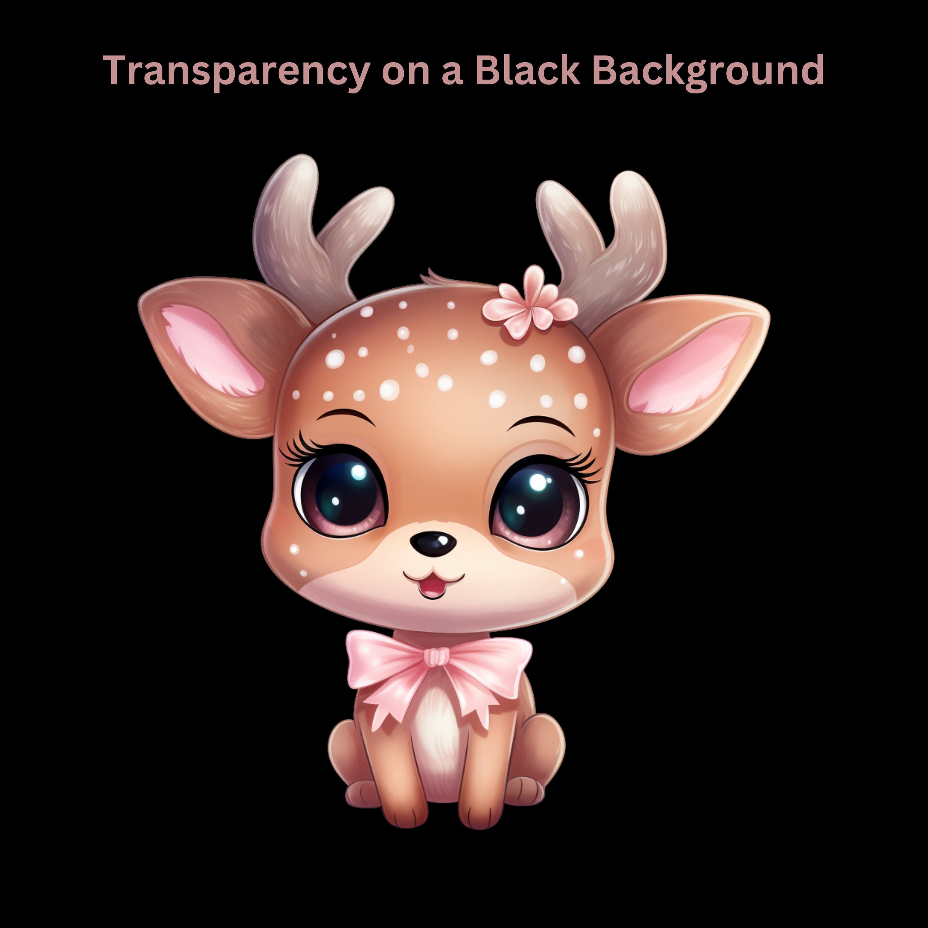 Chrismas Reindeer, Cute Baby Christmas Reindeer Clipart PNG, Instant ...