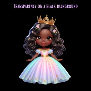Princess, Cute Princess Clipart, Cute Afro Princess PNG Instant ...