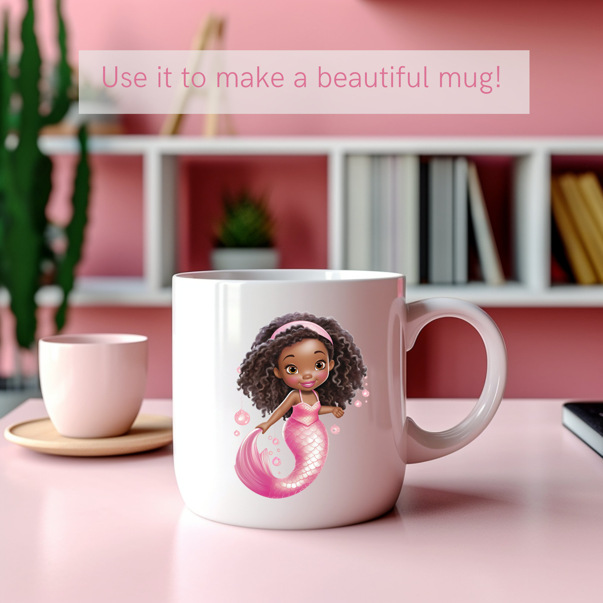 Cute Mermaid Clipart, African American Mermaid, Cite Black Mermai PNG ...
