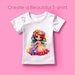 Rainbow Princess Clipart, Cute Princess PNG Instant Download, Rainbow ...