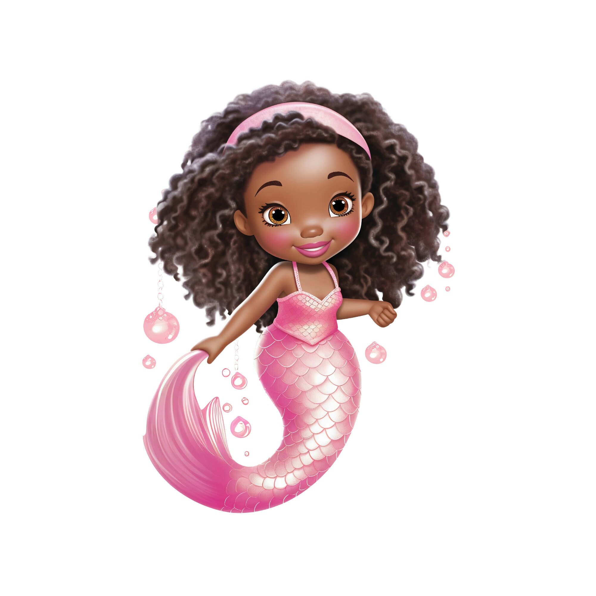 Cute Mermaid Clipart African American Mermaid Cite Black - Etsy UK