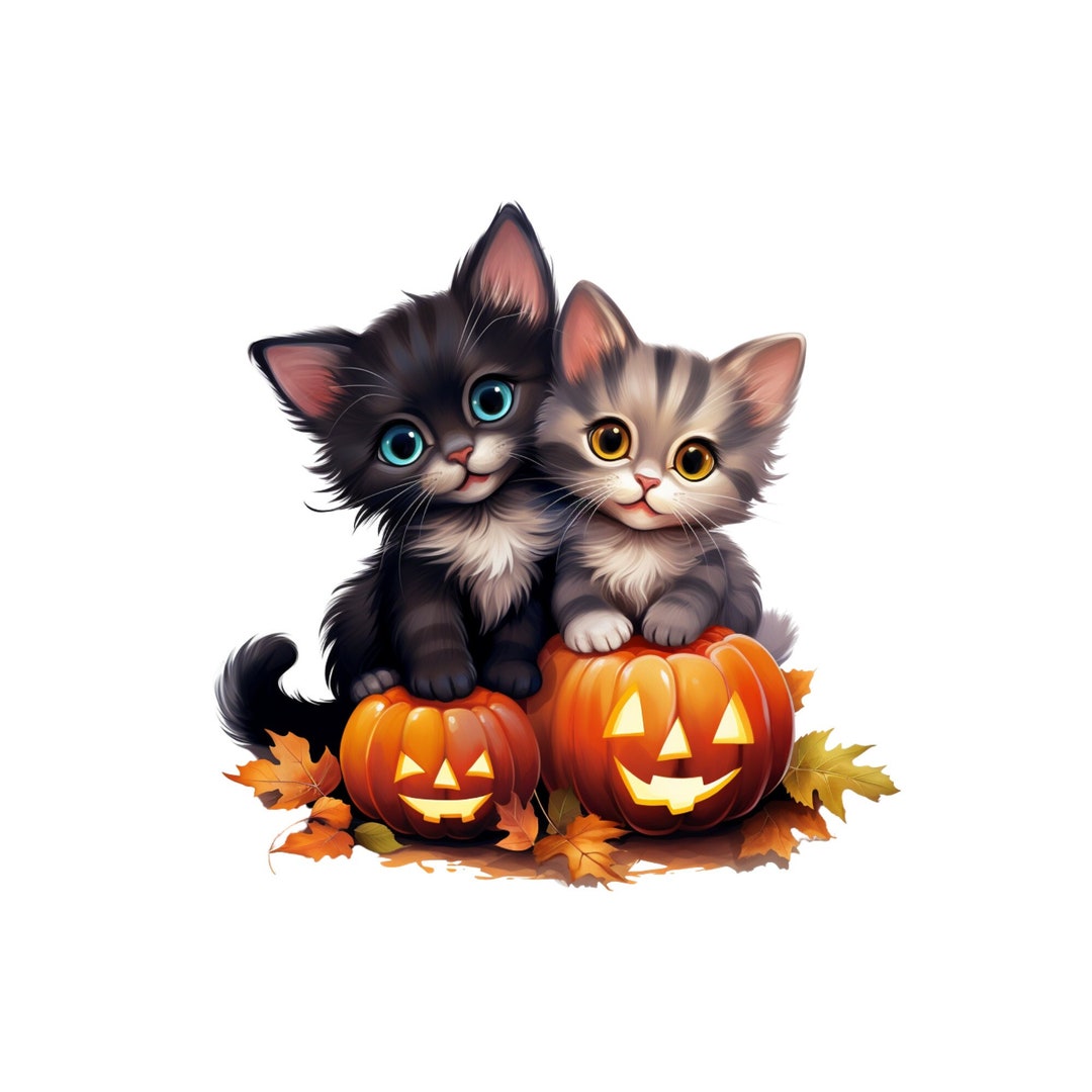 Halloween Kittens, Cute Halloween Cats Clipart PNG, Kids Halloween ...