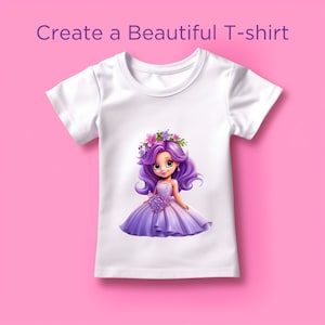 Cute Purple Princess Clipart, Princess PNG Graphic, Digital Download ...