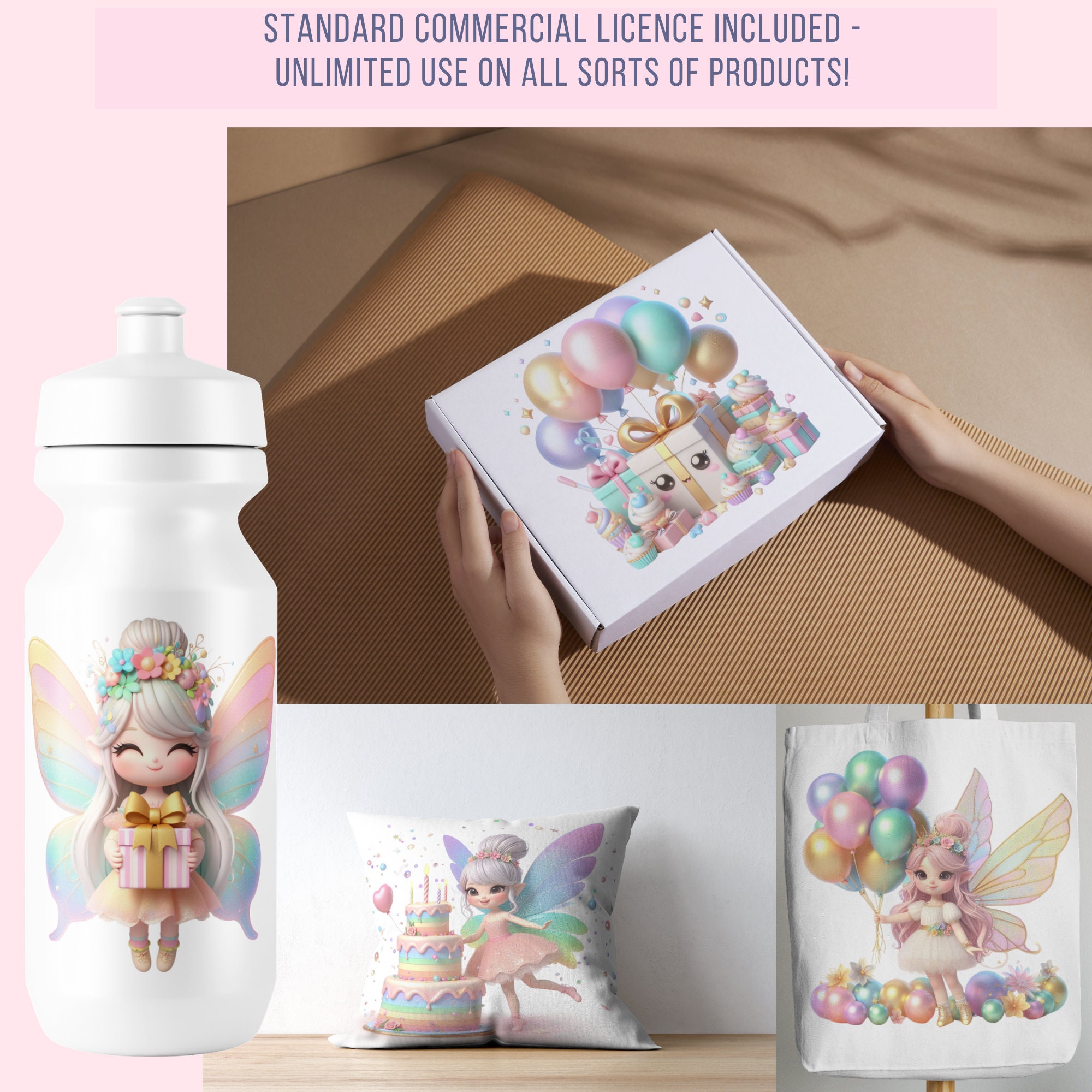 Fairy Birthday Clipart Bundle, Large Fairies PNG Birthday Bundle ...