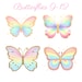 Cute Butterfly Clipart, Pastel Rainbow Butterfly PNG Bundle ...