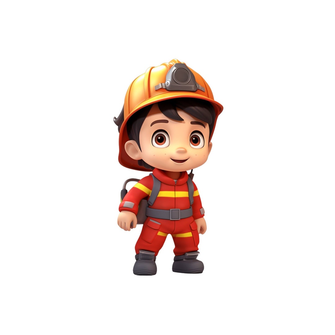 Firefighter Boy Clipart, Cute Little Fireman PNG, Boys Clipart ...