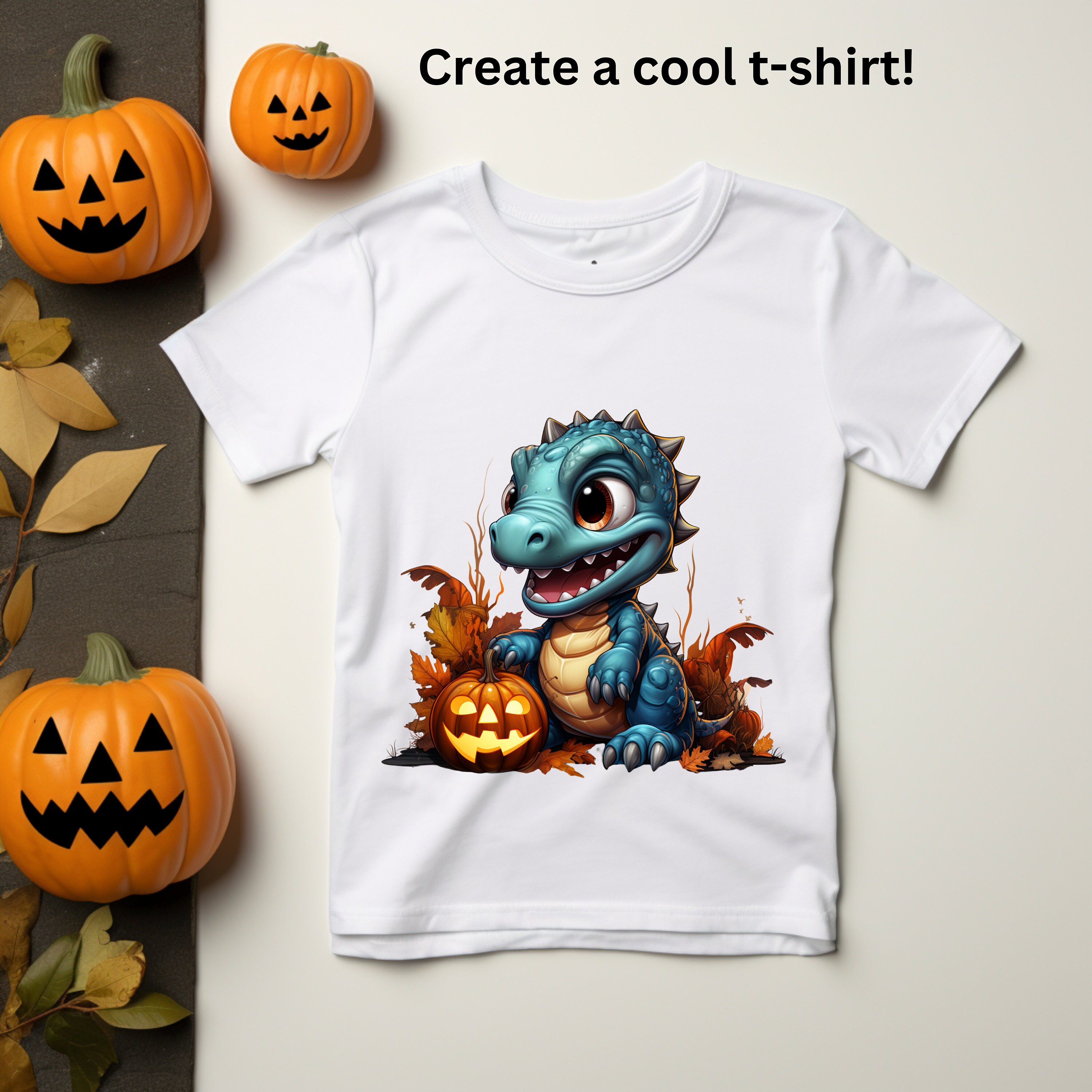 Halloween Dinasour Clipart Kids Halloween Clipart Instant - Etsy