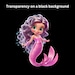 Cute Pink Mermaid PNG and Jpeg Graphic, Cute Mermaid Clipart, Girls ...