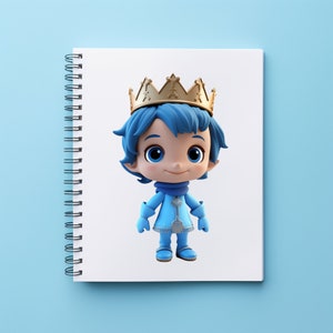 Cute Prince Clipart, Blue Prince PNG Instant Download, Chibi Prince ...