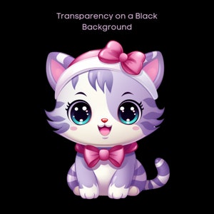 Kitten, Cute Kawaii Chibi Kitten Clipart PNG, Instant Download ...